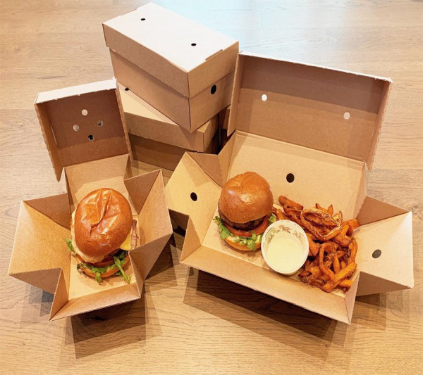 Gourmet Meal Delivery Boxes - Cardboard Food Trays - Burger Meal Box ...