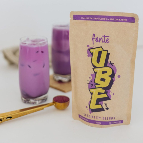 FONTE Ube Superfood Latte 225 g | Vegan Purple Yam Latte Powder - PureGusto